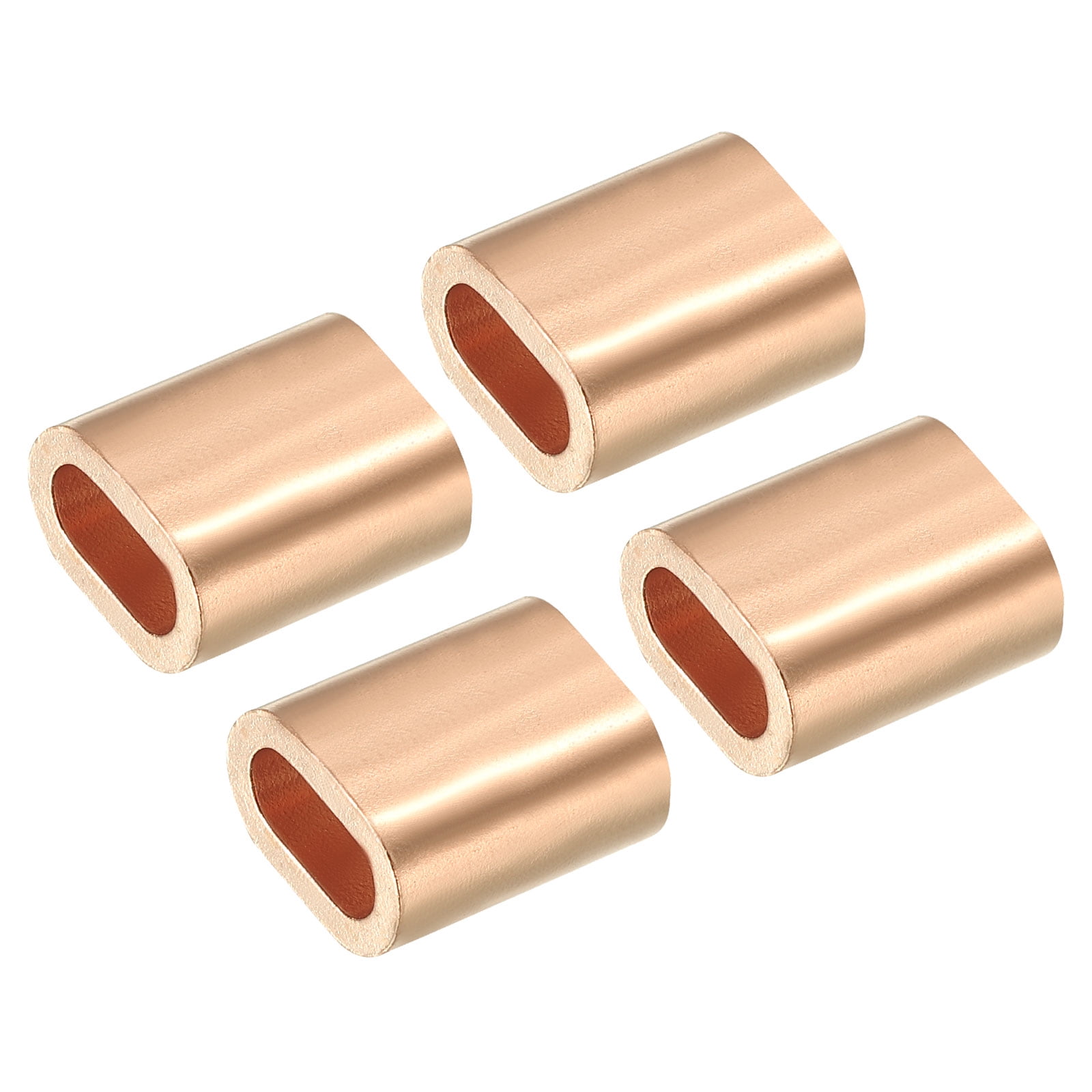 3/16"/ 5mm Wire Rope Crimping Loop Sleeve Copper Single Oval Hole Cable ...