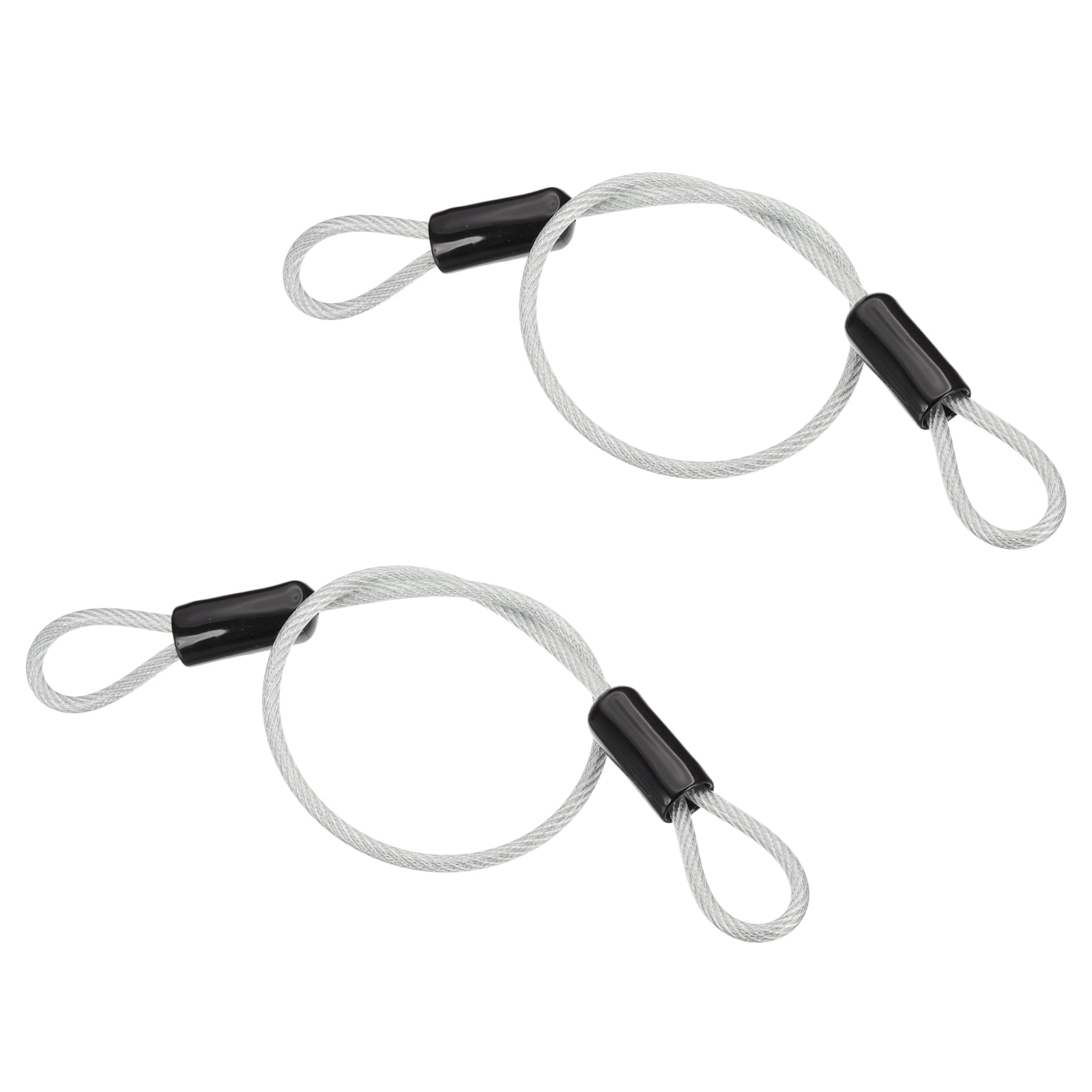 3/16" Dia Vinyl Coated Stainless Steel Cable with Loops, 2 Pcs 2 ft (20 ...