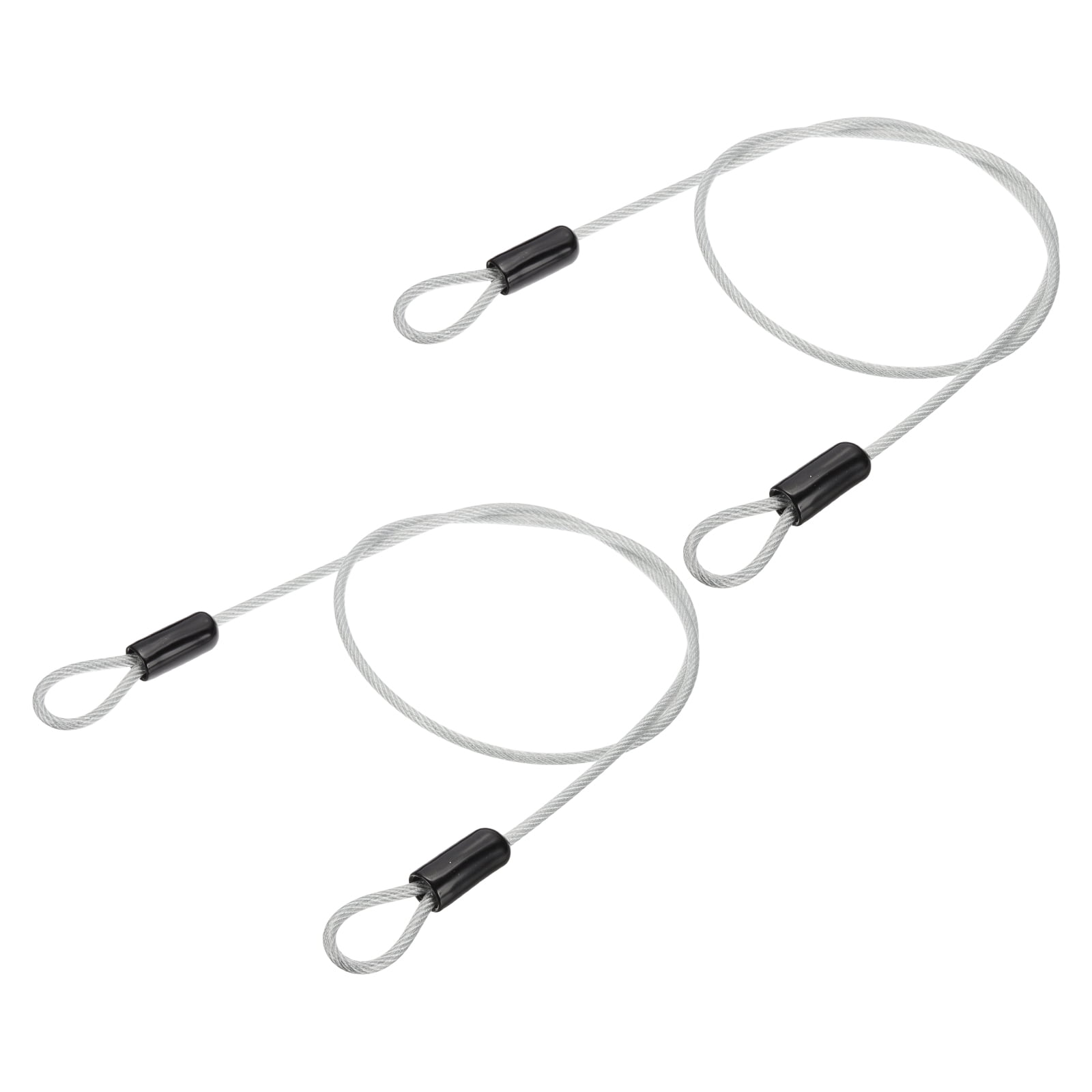 3/16" Dia Vinyl Coated Stainless Steel Cable with Loops, 2 Pcs 3 ft (39 ...