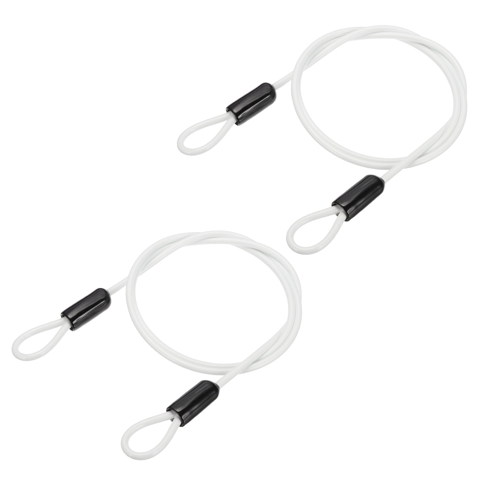 3/16" Dia Vinyl Coated Stainless Steel Cable with Loops, 2 Pcs 4 ft (47 ...