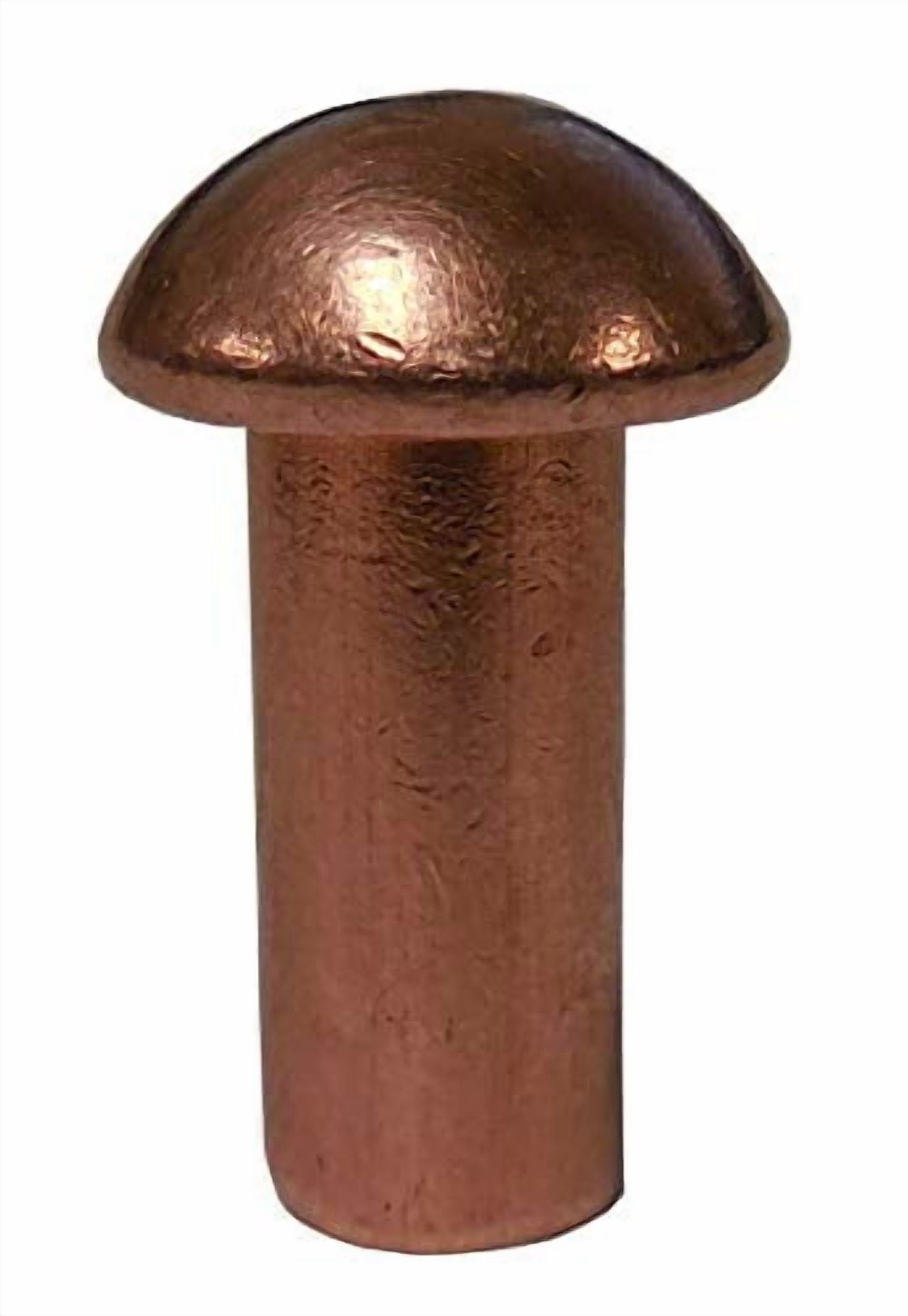 3/16" Dia. X 1/4" Length Copper Solid Round Head Rivet, Plain Finish ...