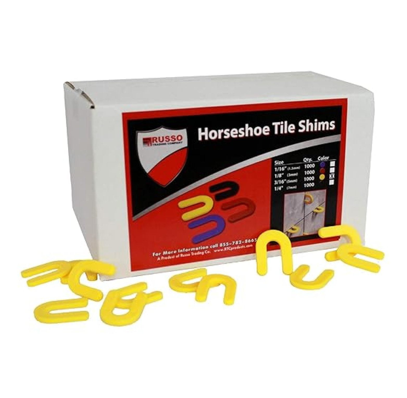 3/16" Horseshoe Tile Spacers, 1000pc, Yellow, Reusable, Great for ...