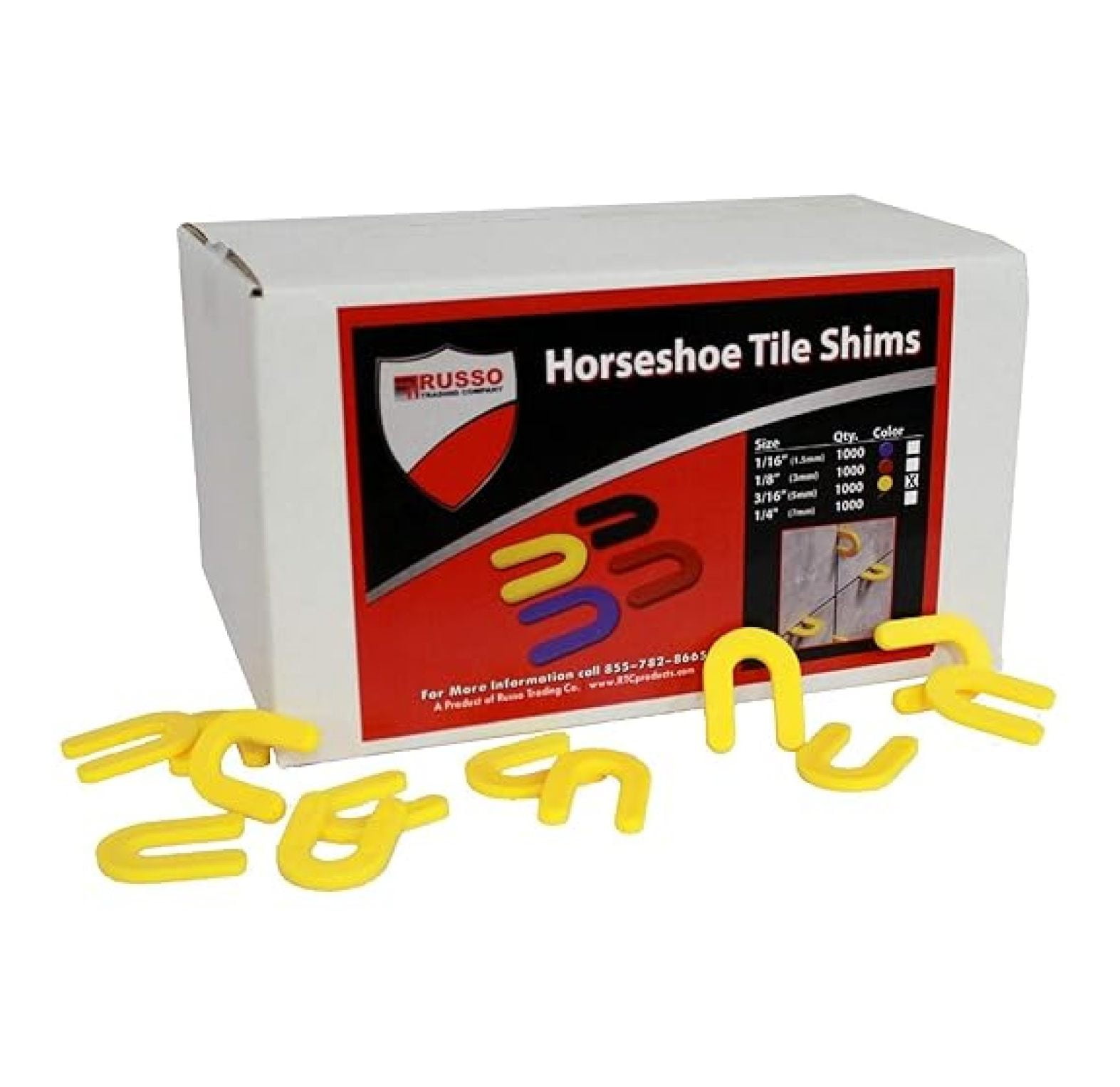 3/16" Horseshoe Tile Spacers, 1000pc, Yellow, Reusable, Great for ...