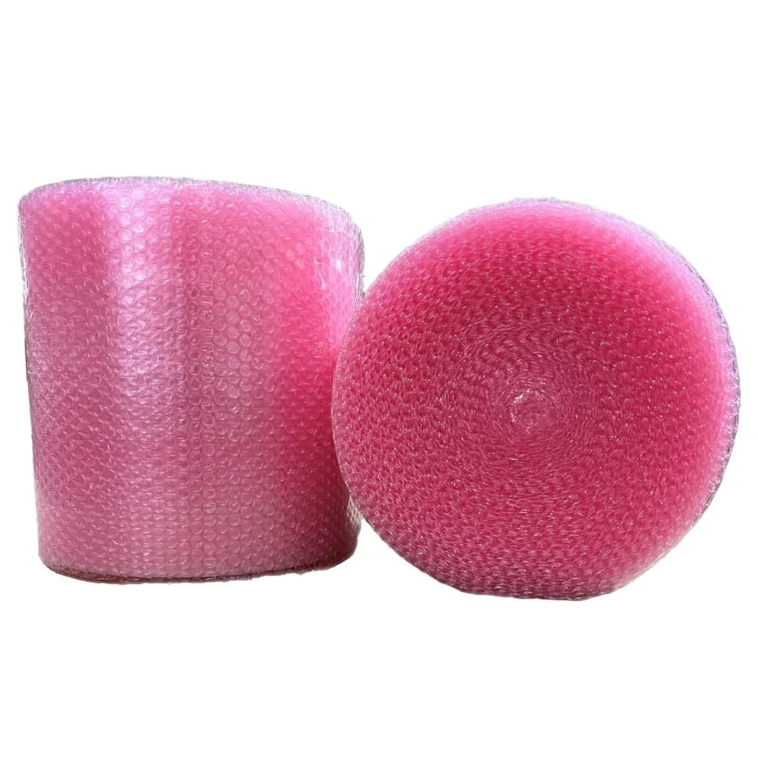 3/16" Small Bubble Wrap Roll - 12" x 350ft Anti-Static Cushioning Wrap, Pink Coreless Bubble ...