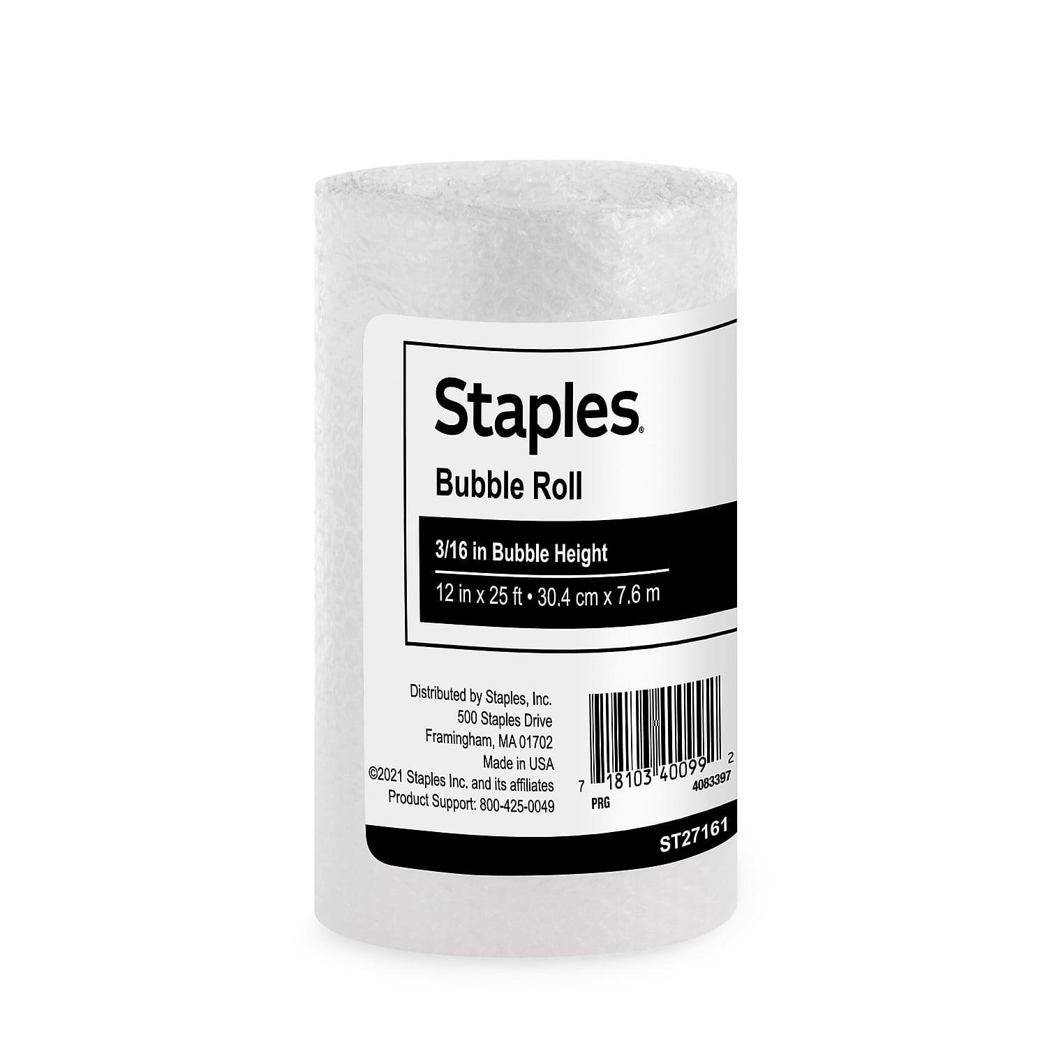 3/16" Staples Bubble Roll 12"x25' Roll (27161) 4072827 - Walmart.com
