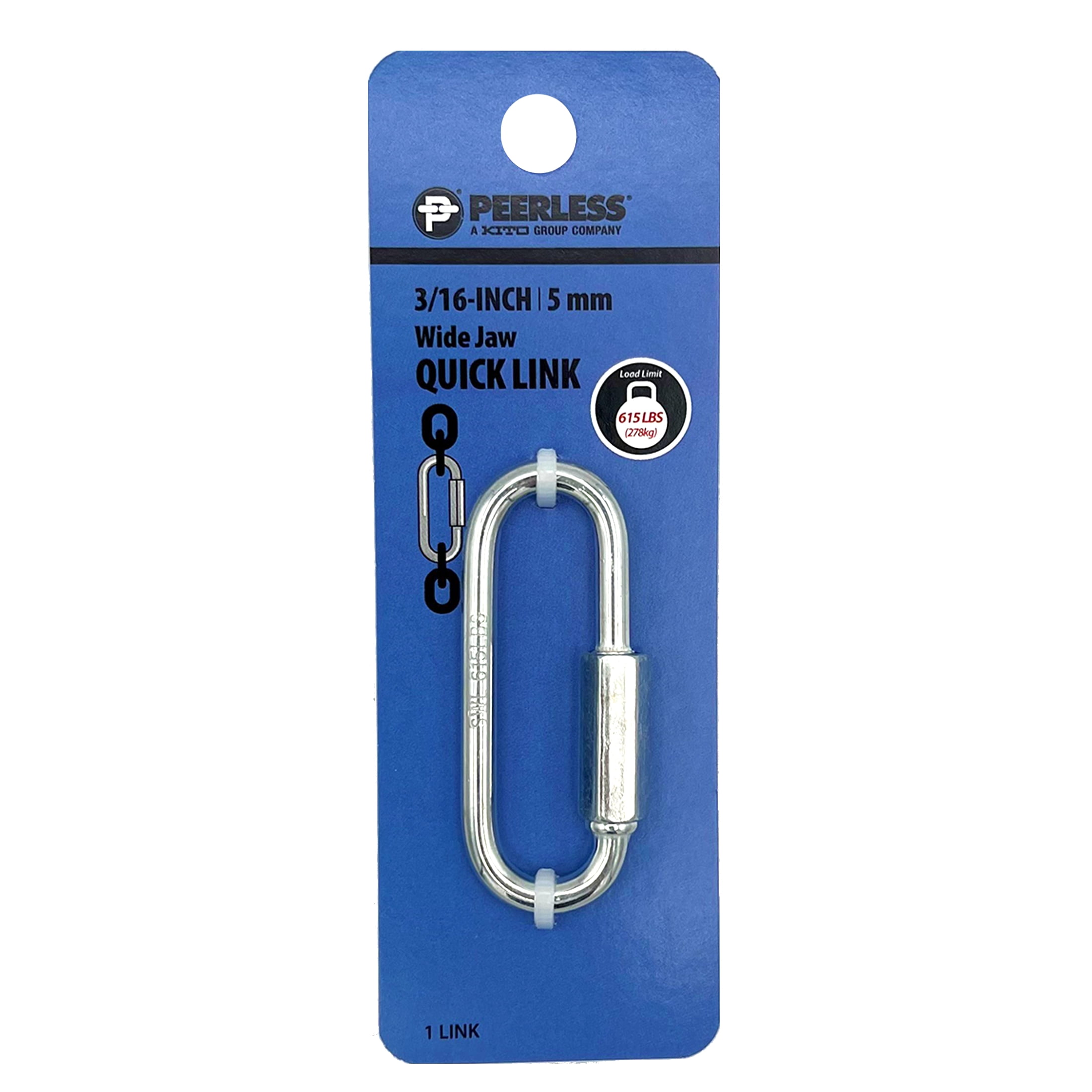 Brandclub - 3/16" Wide Jaw Quick Link, Zinc, Peerless Chain Company ...