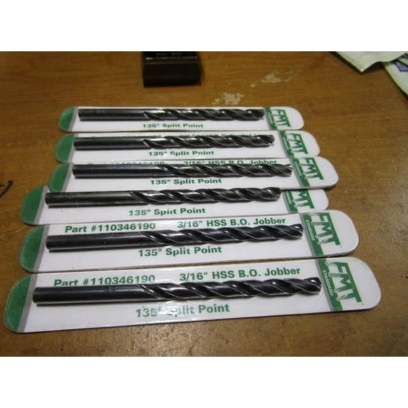 3/16" X 3-1/2" Oal Black Oxide 135° Split Point Hss Fmt® Jobber Drill ...