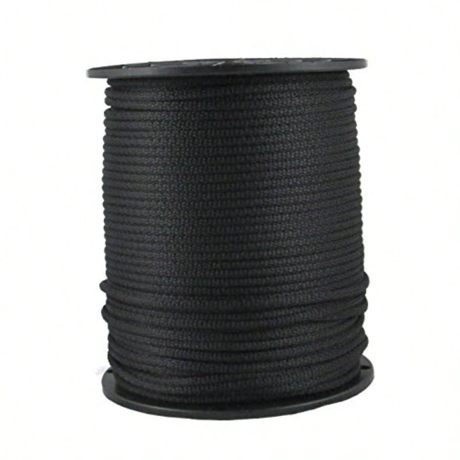3/16 inch Black Dacron Polyester Rope 500 Foot Spool Solid Braid ...