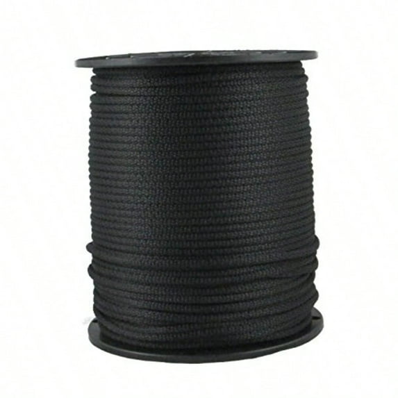 3/16 inch Black Dacron Polyester Rope 500 Foot Spool Solid Braid ...