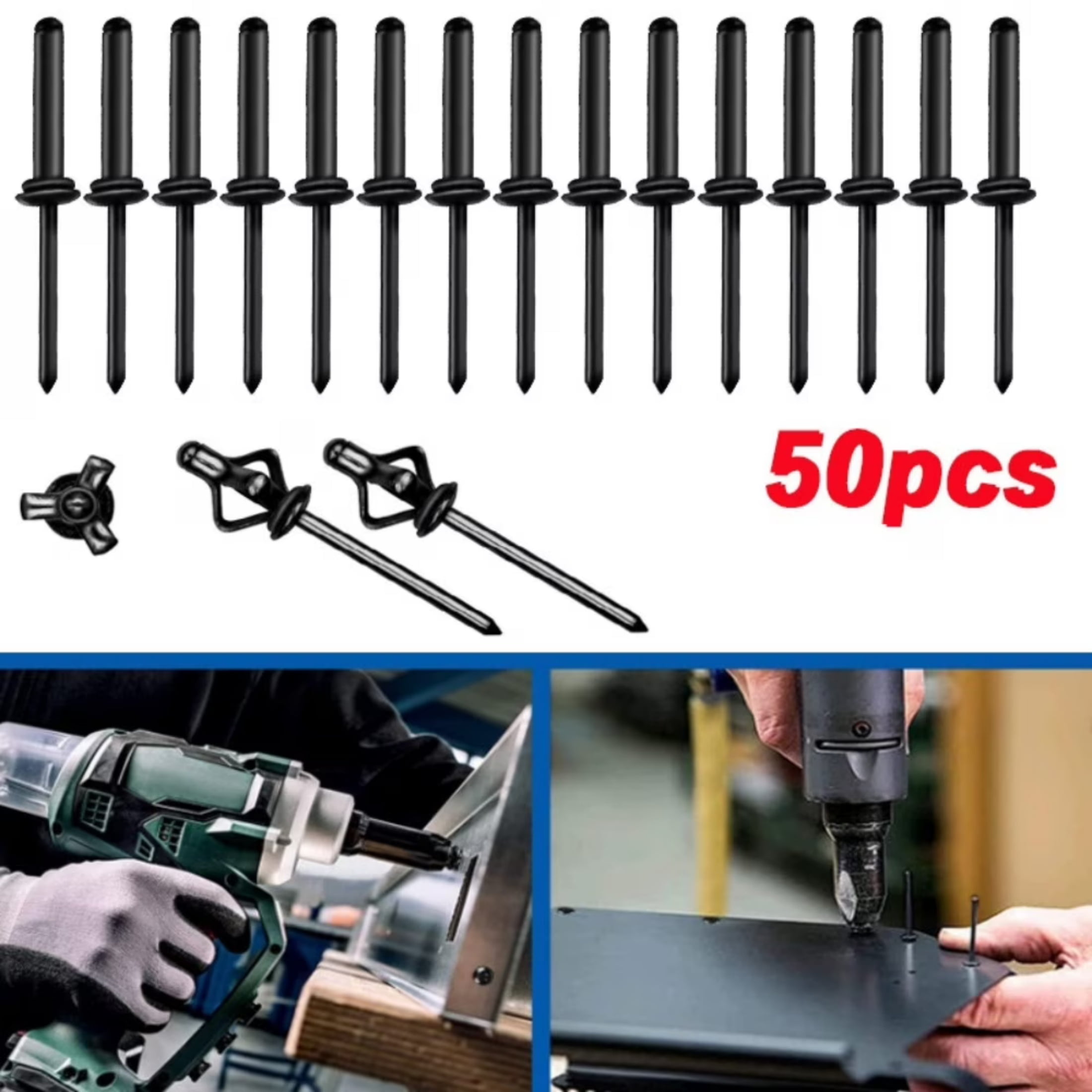 3/16" x 1" Tri Grip Rivets,50PCS Tri-fold Marine Decorative Pop Rivets ...