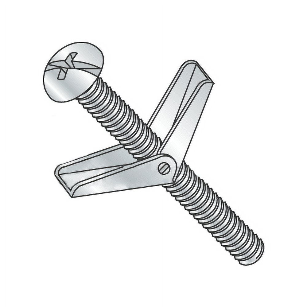 3/16" x 6" Toggle Bolts / Round Head / Combo Drive / Steel / Zinc ...