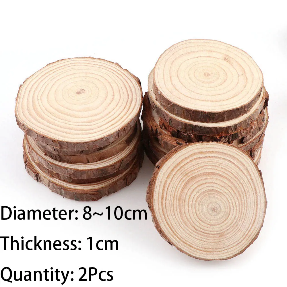 3-16CM Thick Natural Pine Round Unfinished Wood Slices Circles With ...