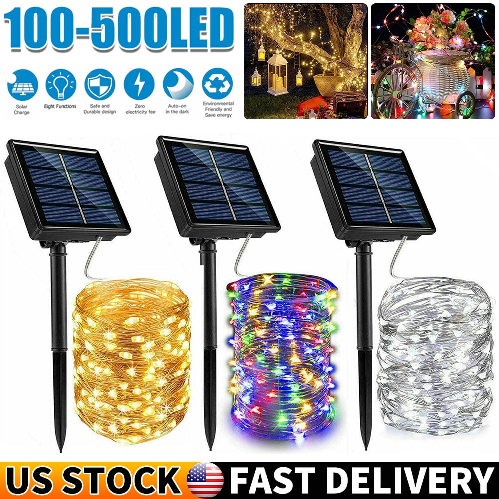 3-16ft LED Solar Power String, Colorful/White/Warm, Fairy Lights ...