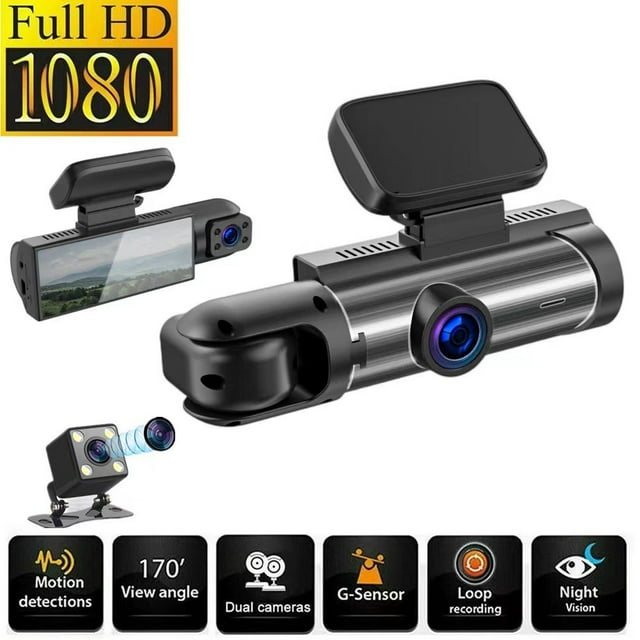 3.16in Car Dash Cam for night vision DVR Dual Lens Camera Driving ...