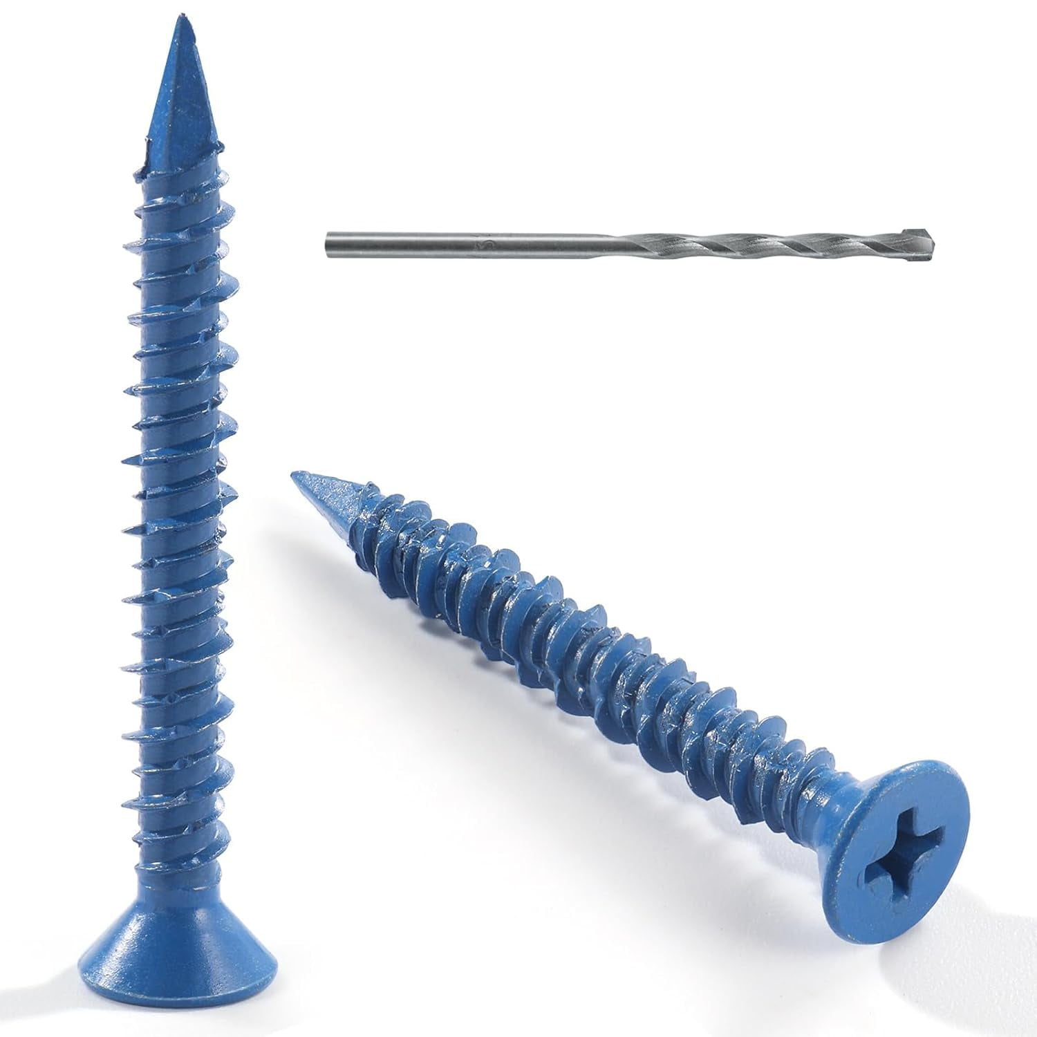 3/16x2-1/4 Inch 70PCS Flat Head Concrete Screws, Screws Anchor with ...