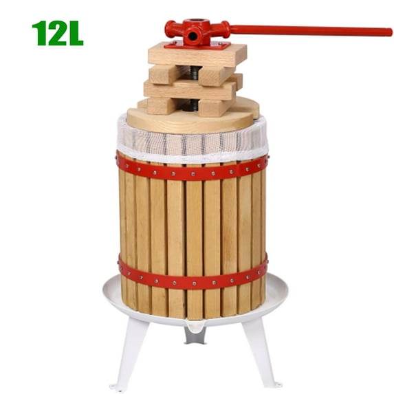 3.17 Gallon/12L Fruit Wine Press,Solid Wood Basket Manual Juice Maker ...