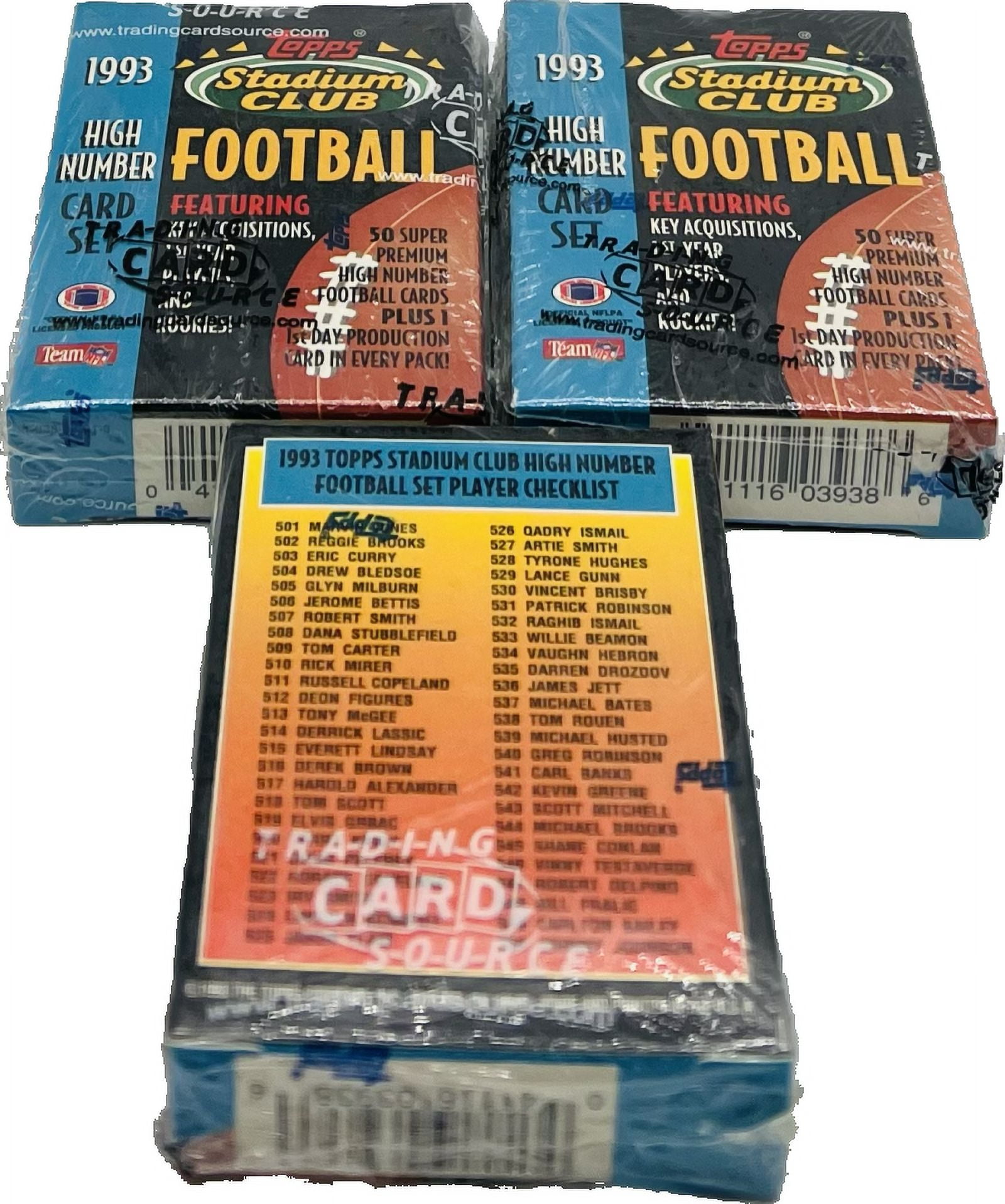 (3) 1993 Topps Stadium High Number Football Card Box Set Lot - Walmart.com