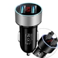 3.1A Dual USB Car Charger - 2-Port LCD Voltmeter, 12-24V Cigarette ...