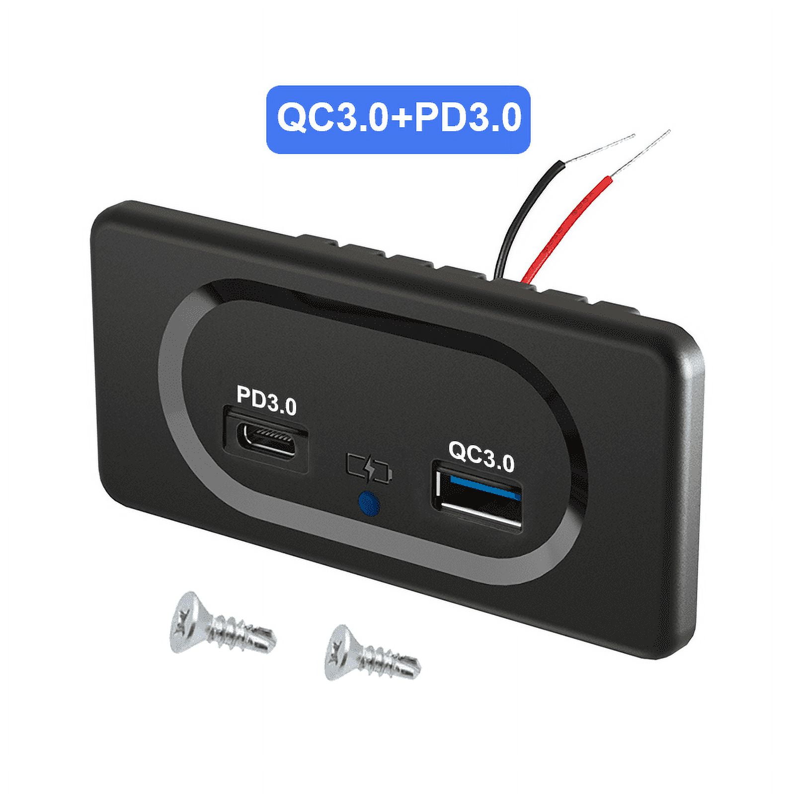 3.1A Dual USB Ports Car Charger Socket Adapter 12V/24V USB Power Panel ...