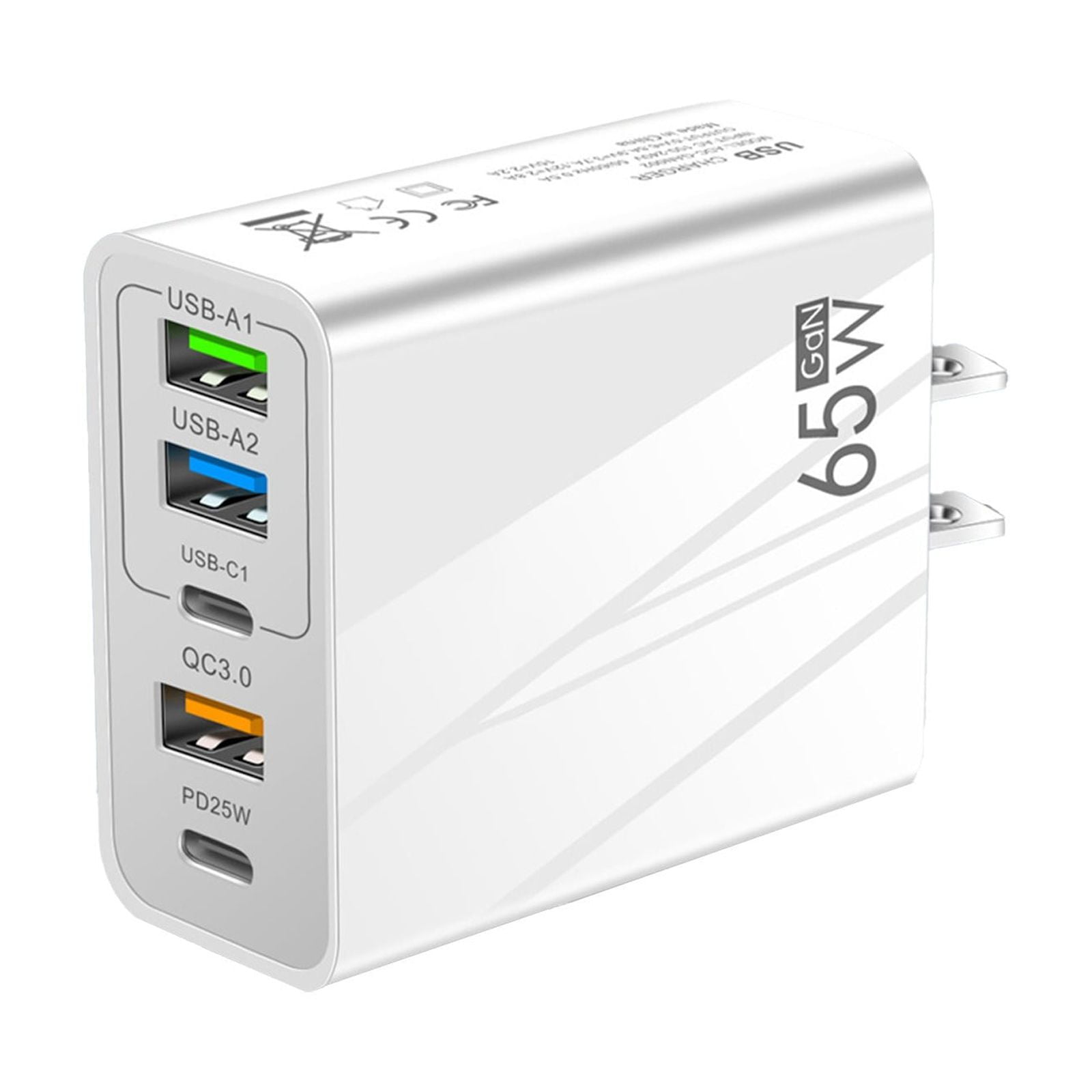 3.1A Type C PD + 3USB Multi Port Travel Charger 65W Fast Charging ...