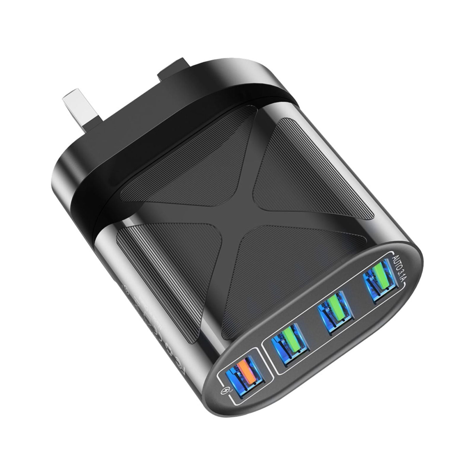 3.1A USB Phone Charger Portable 4 Ports 3.1A Fast Charging Compact Wall ...