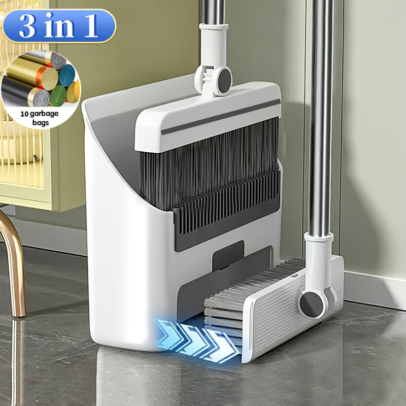 3 IN 1Broom And Dustpan Set, Broom Dust Pan, Dustpan With Long Handle ...