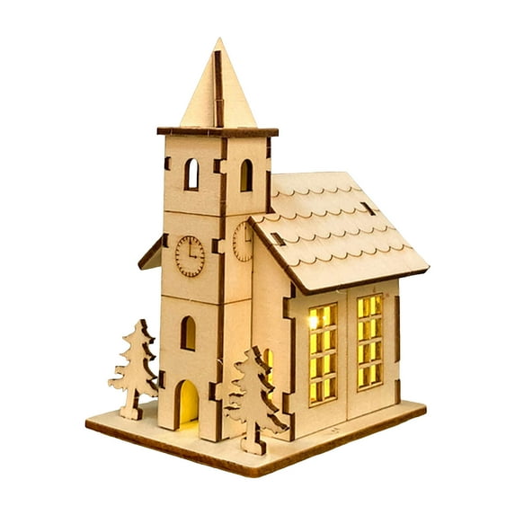 3/1PCS Light-Up Handmade Wooden Christmas VillageHouses, MiniHouses for ...