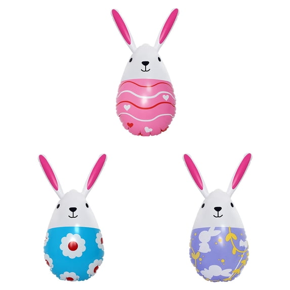 3/1pcs Easter Rabbit Inflatables Outdoor Decorations Set Blow up Rabbit ...