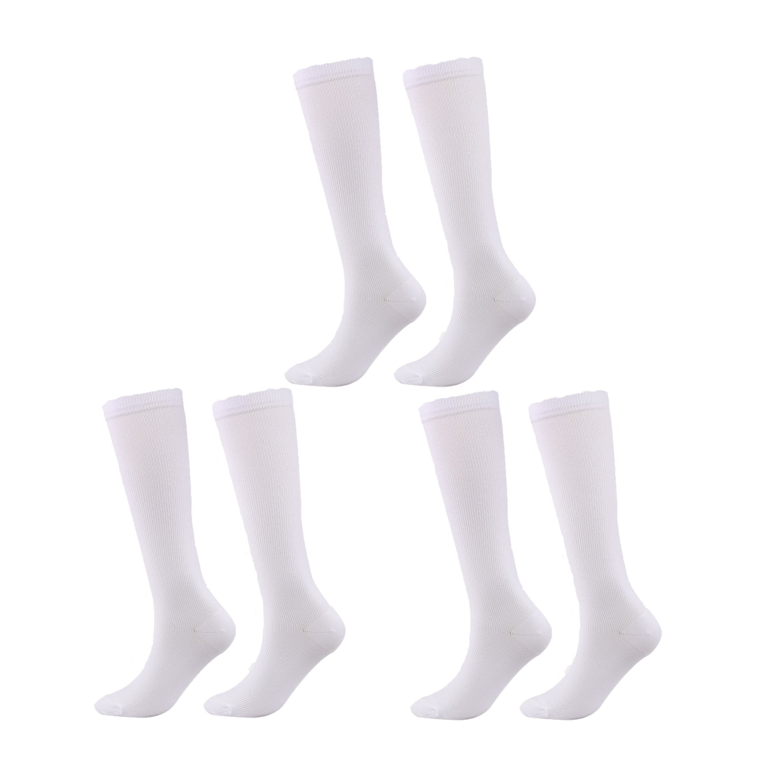 3/2/1 Pairs Compression Socks Solid Color Men Women Running Socks ...