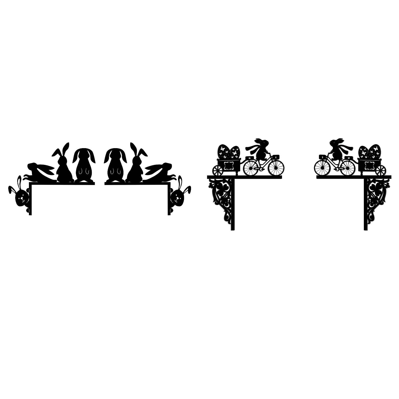 3/2/1 Sets Bunny Door Corner Sign Easter Bunny Door Sitters Wooden Door ...