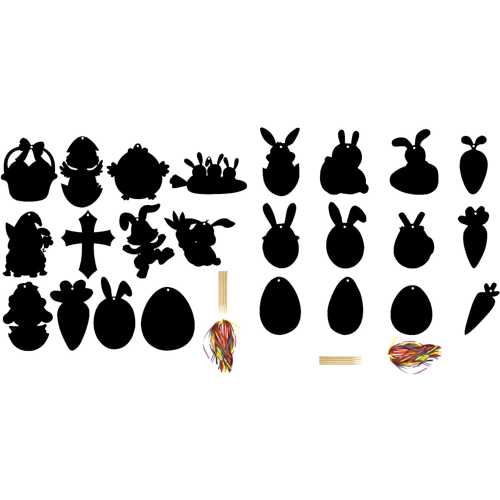 3/2/1 Sets Easter Egg Scratch Mini Art Set Color Scratch Art Easter Egg ...