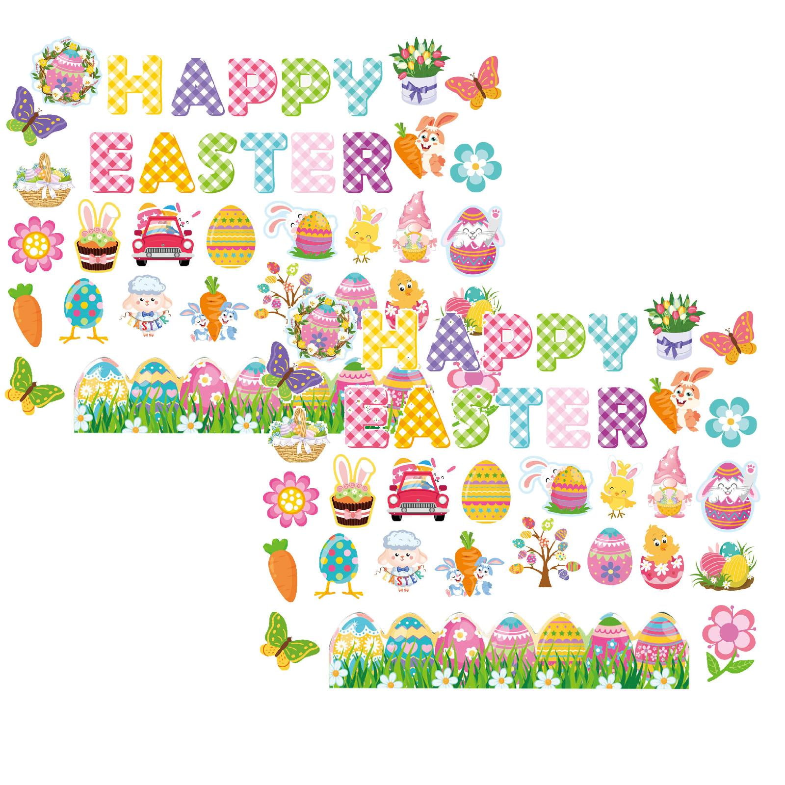 3/2/1 Sets Happy Easter Bulletin Board Set Easter Classroom Decoration ...