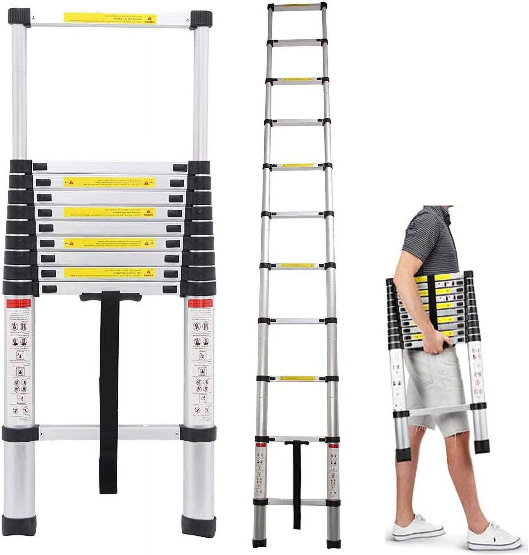 3.2 10.5 Feet Telescopic Ladder Steps Multi-Purpose Aluminium DIY ...