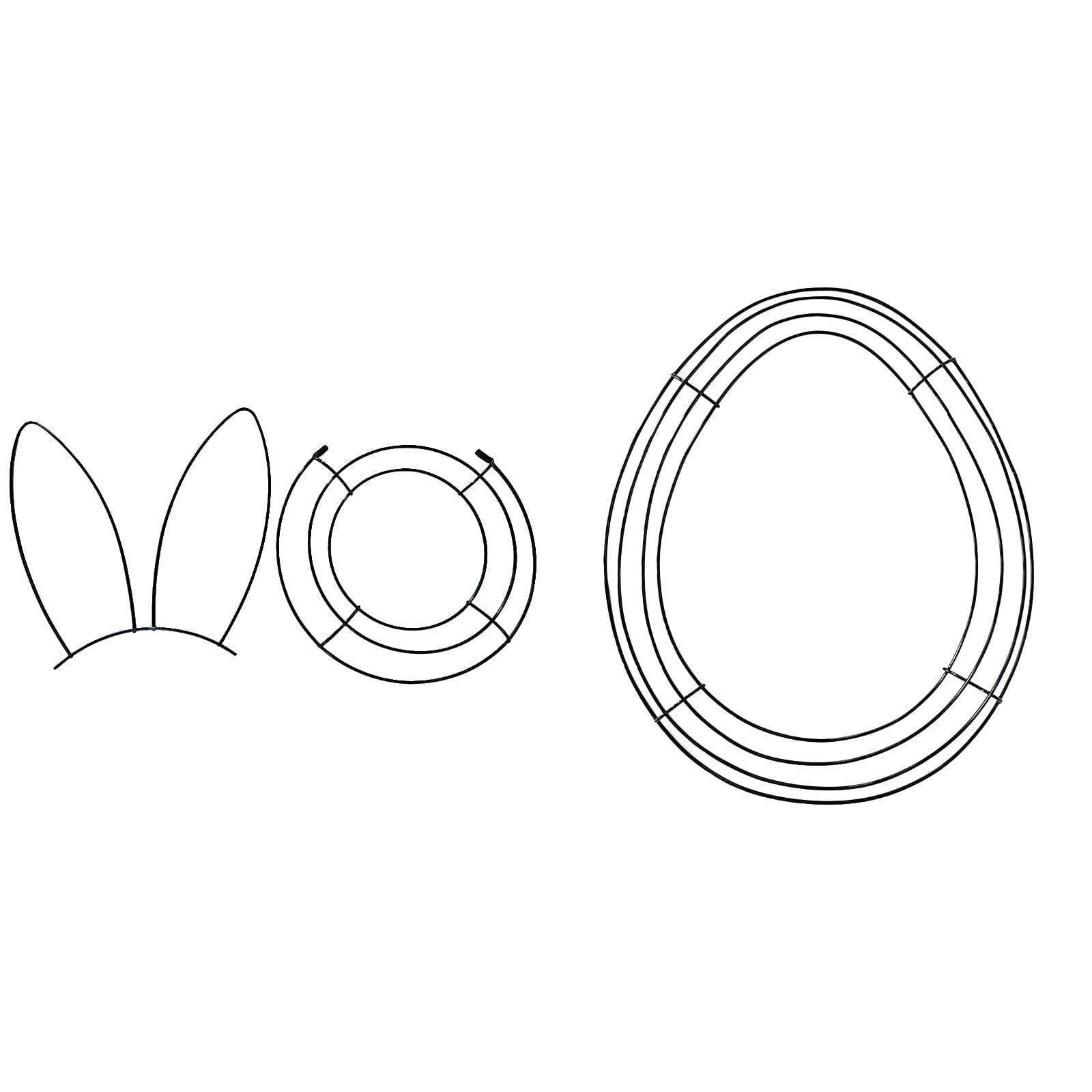 3/2/1PCS Easter Wire Wreath Frame Egg Rabbit Carrot Wire Wreath Frame ...