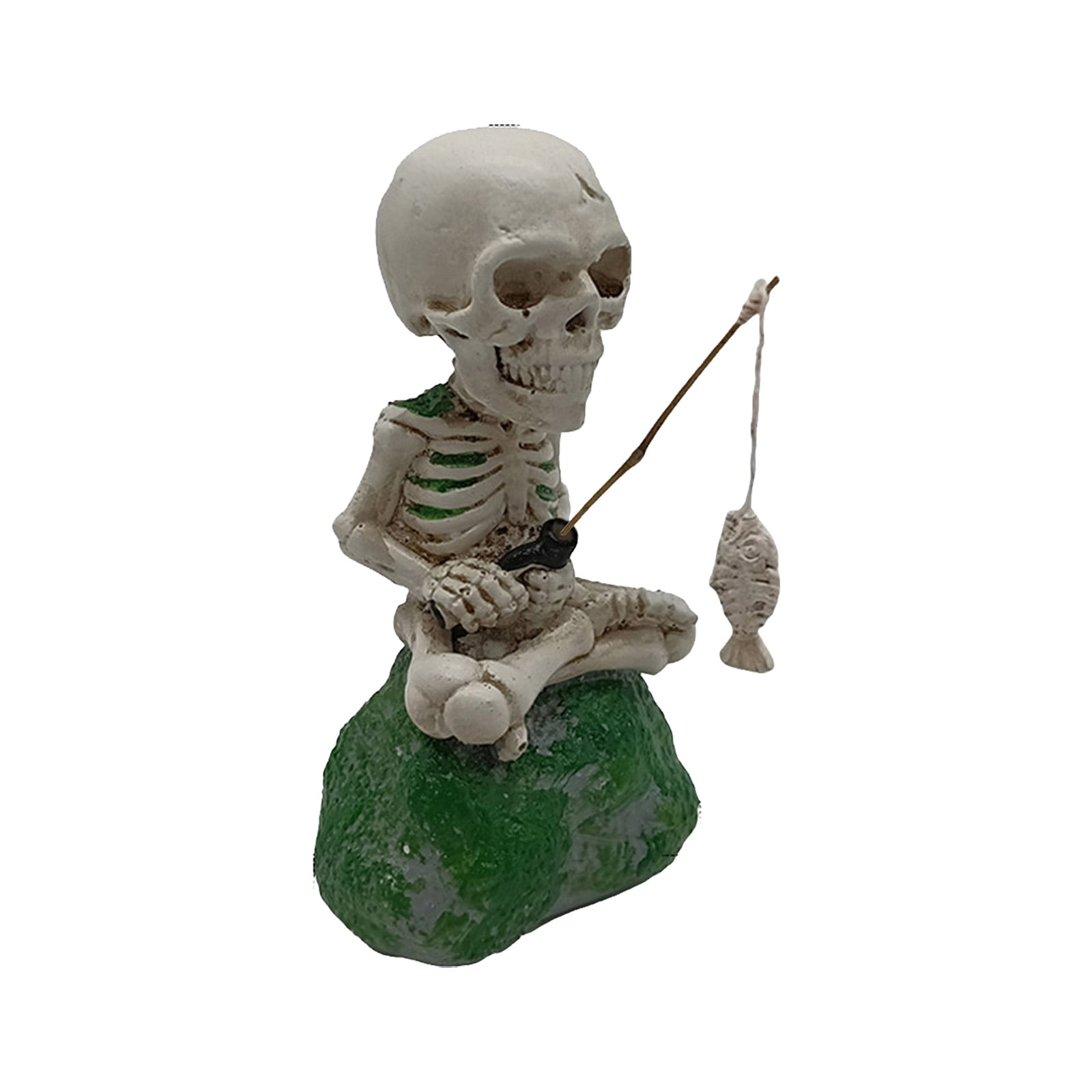 3/2/1pcs Hallo-ween Fishing Skeleton Garden Accessory, Mini Skeleton ...