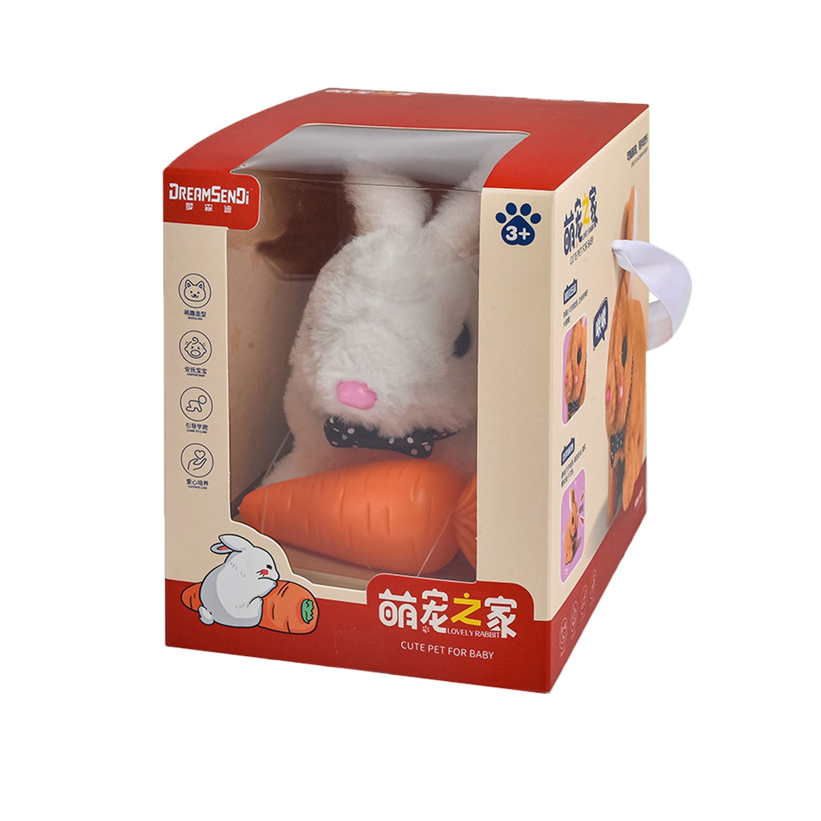 3/2/1pcs Realistic Bunny Toy Furry Interactive Bunny For Easter Jumping ...