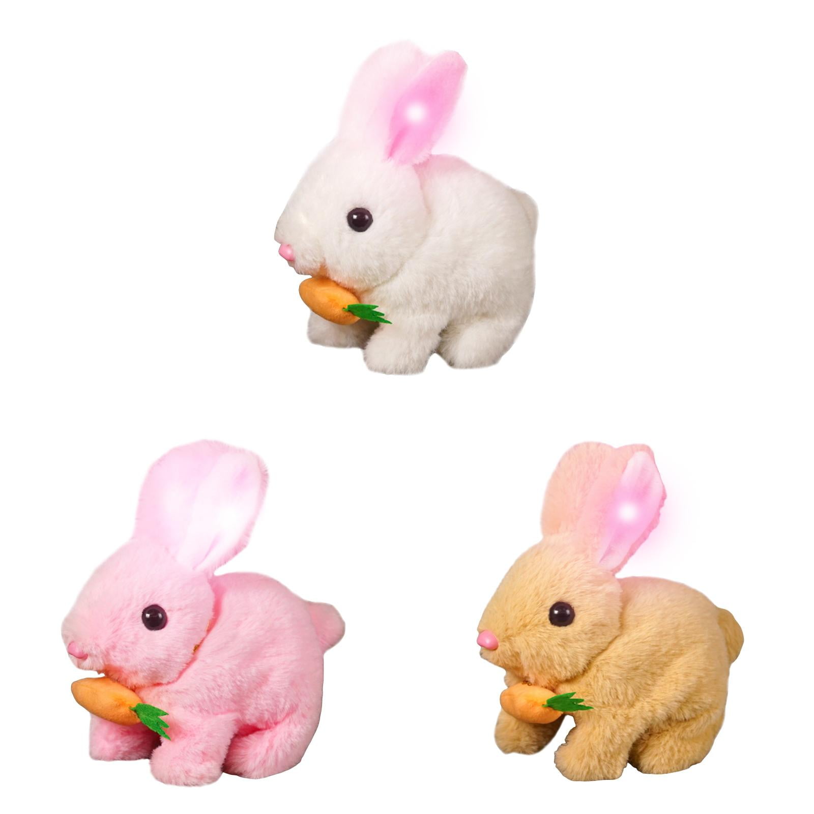3/2/1pcs Realistic Bunny Toy Furry Interactive Bunny For Easter Jumping ...