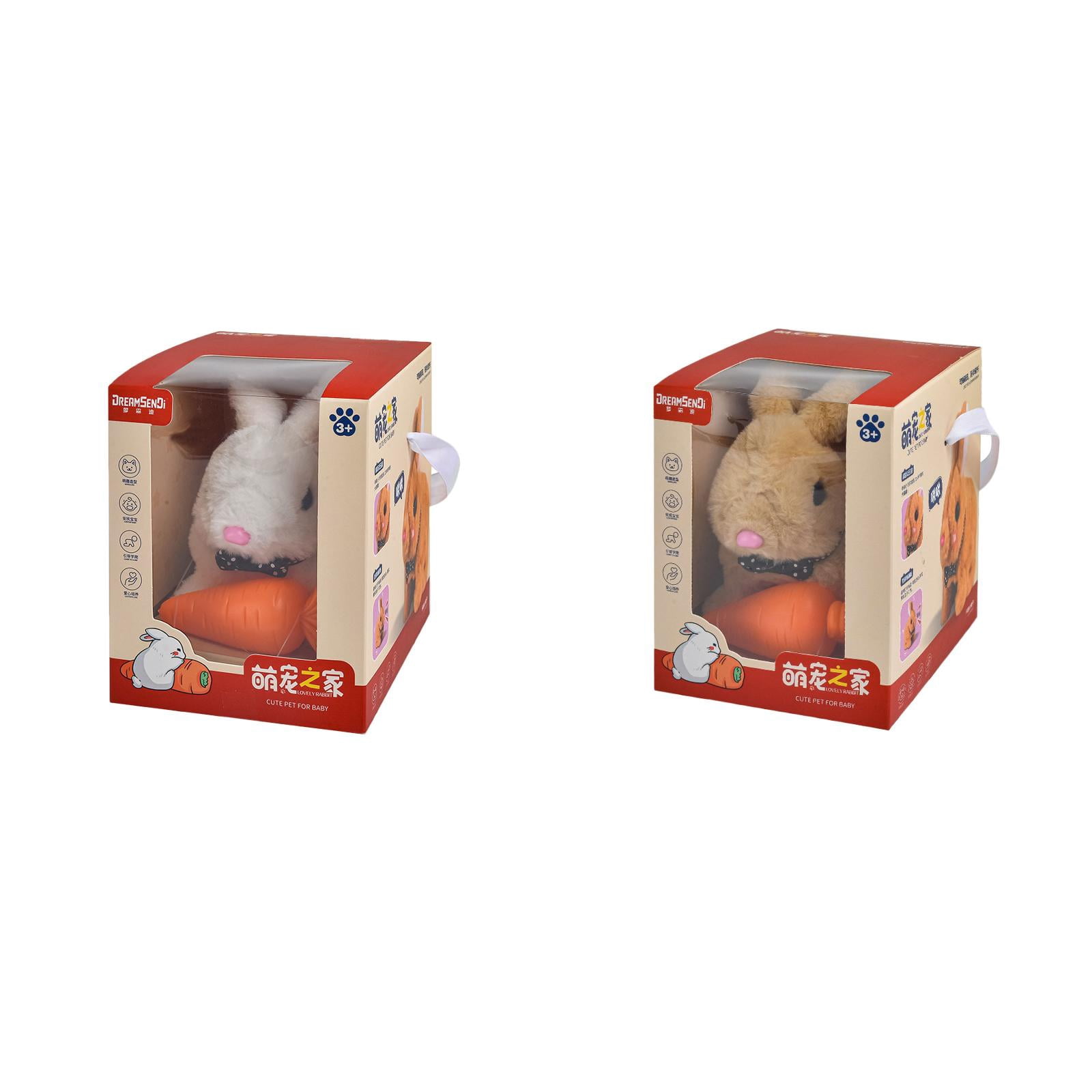 3/2/1pcs Realistic Bunny Toy Furry Interactive Bunny For Easter Jumping ...