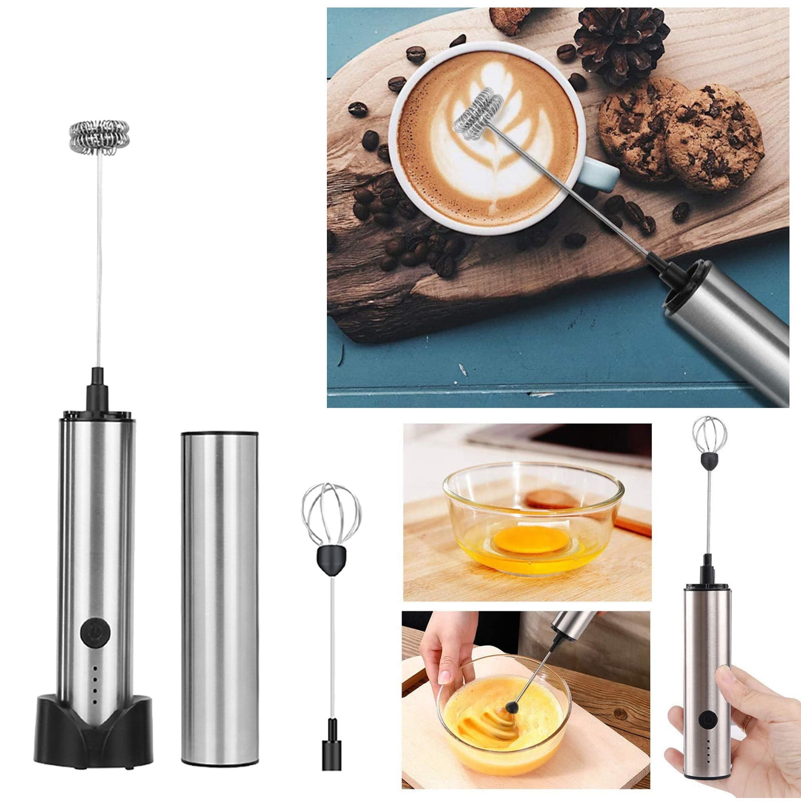 3/2/1pcs Rechargeable Milk Frother Handheld Electric Foam Maker Coffee ...