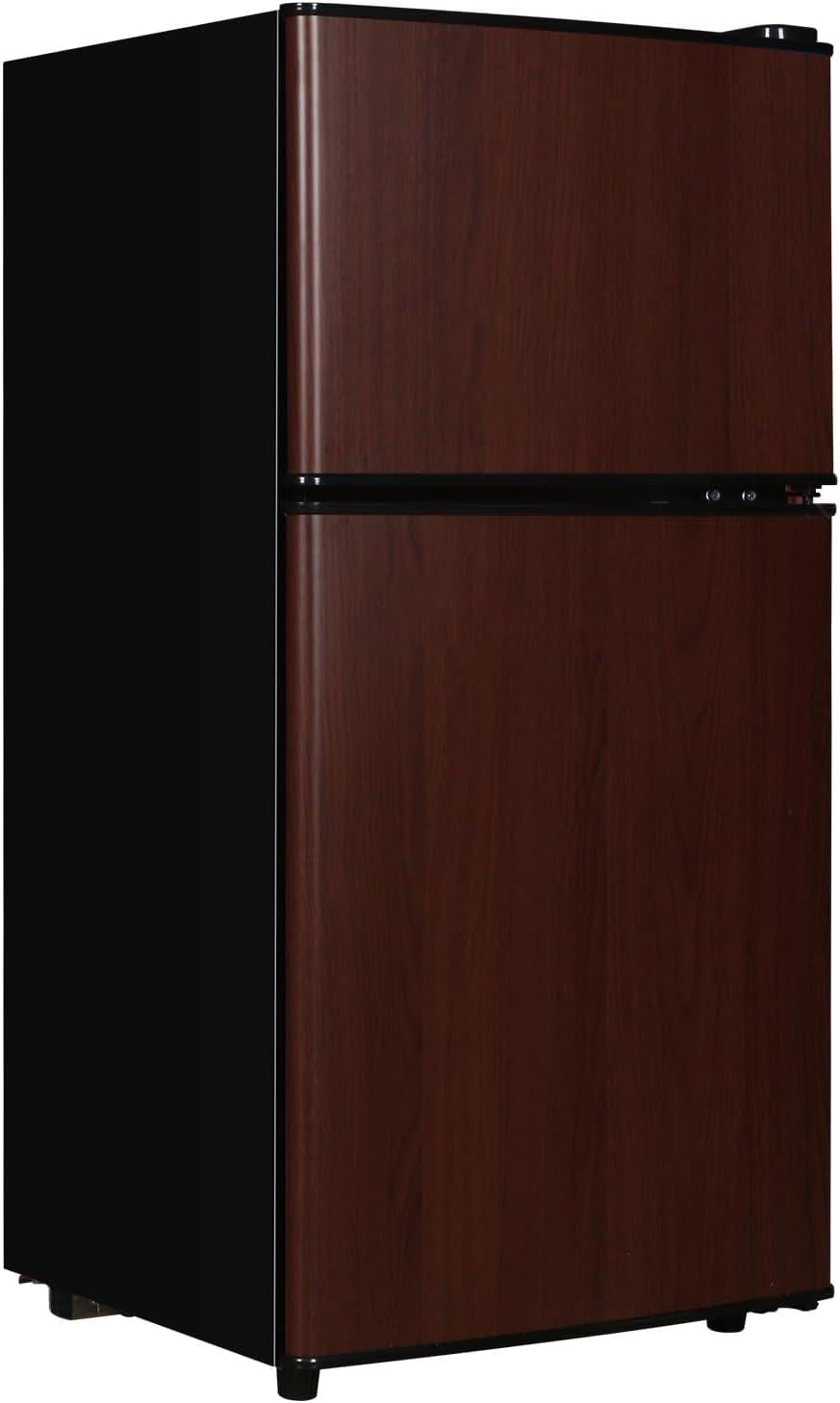 3.2 Cu.Ft Compact Double Door Mini Fridge - Top Freezer & Bottom ...