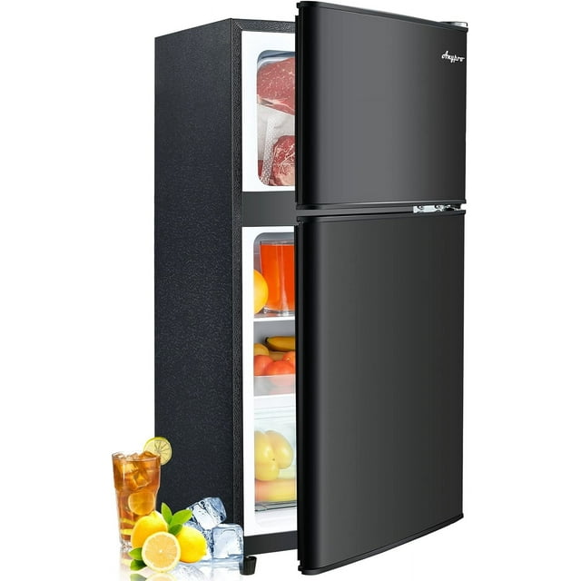 Anypro 3.2 Cu.Ft Mini Fridge with Freezer, Two Door Compact ...