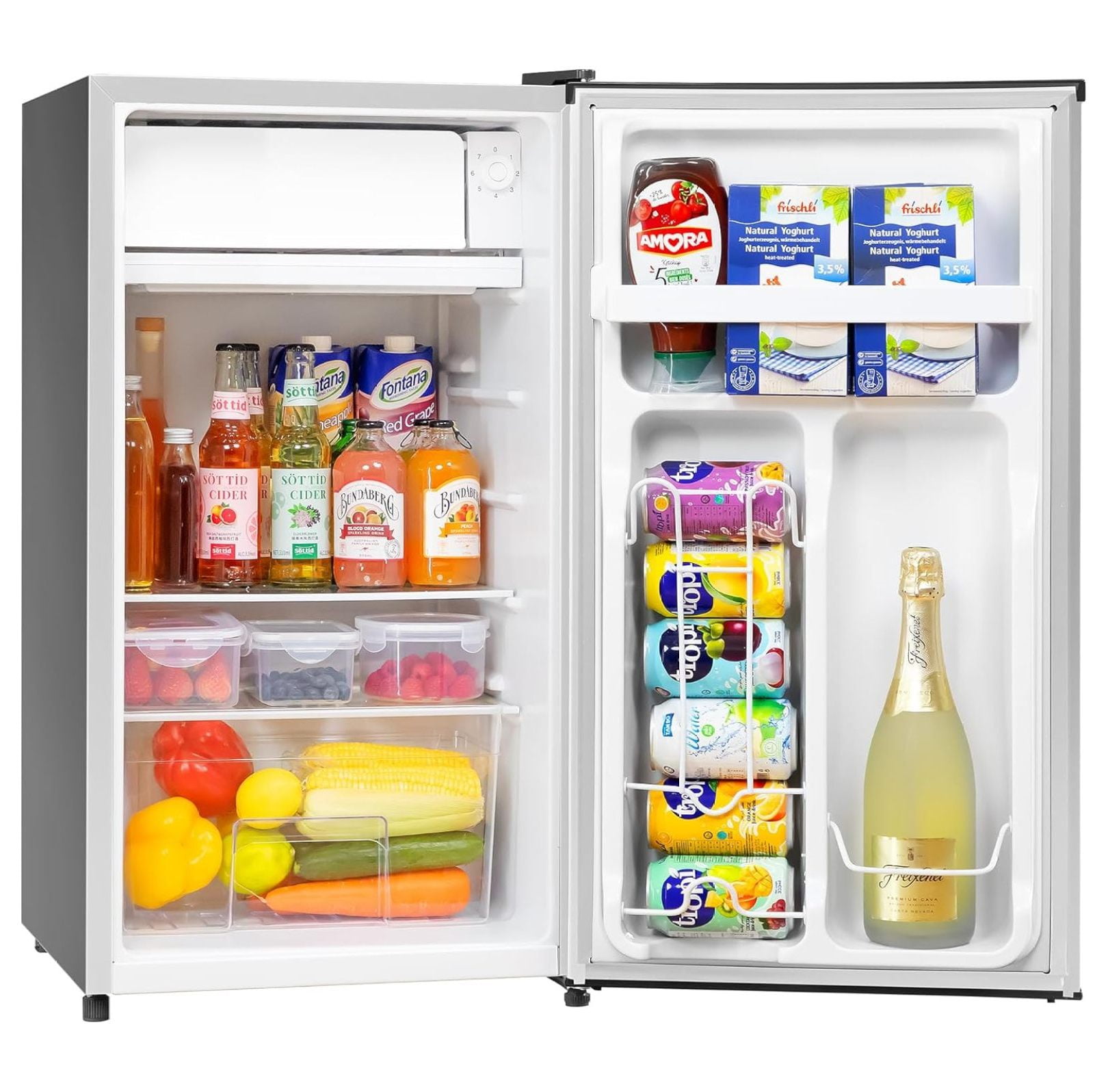 3.2 Cu. Ft Mini Fridge with Freezer for Bedroom, Dorm, Office, Compact ...