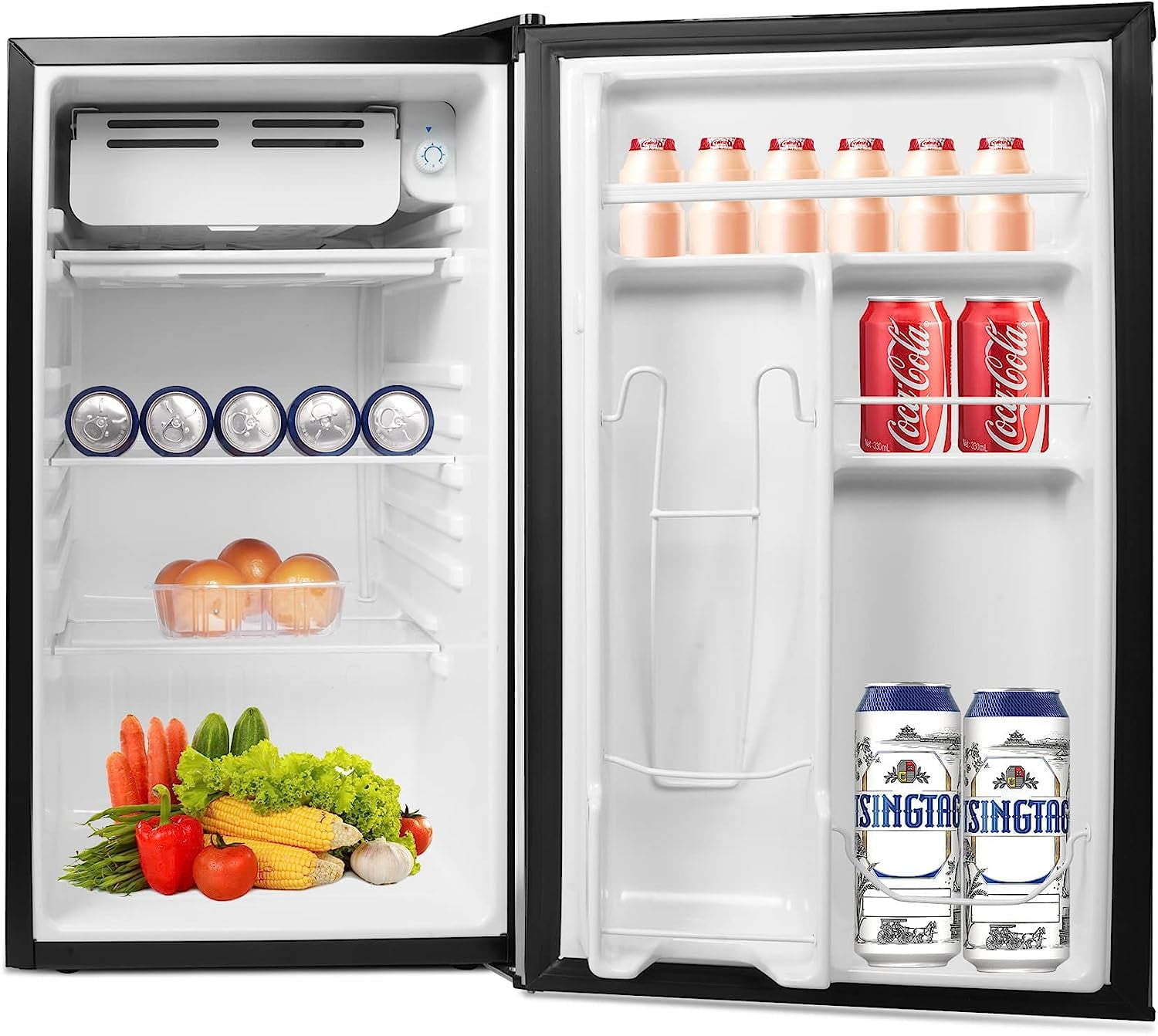 3.2 Cu.Ft. Mini Fridge with Freezer, Compact Refrigerator with ...