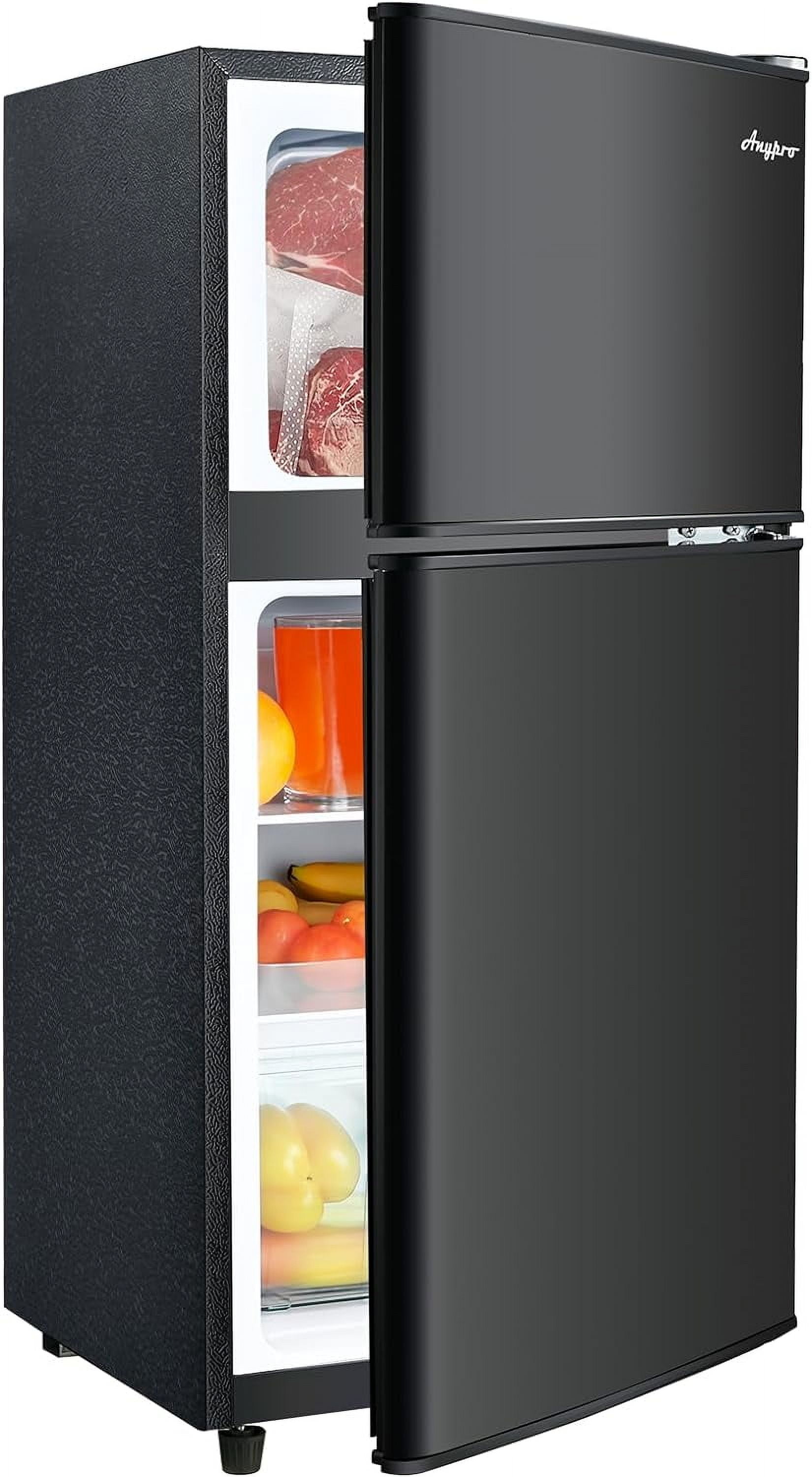 3.2 Cu.Ft Mini Fridge with Freezer, Double Door Compact Refrigerator ...
