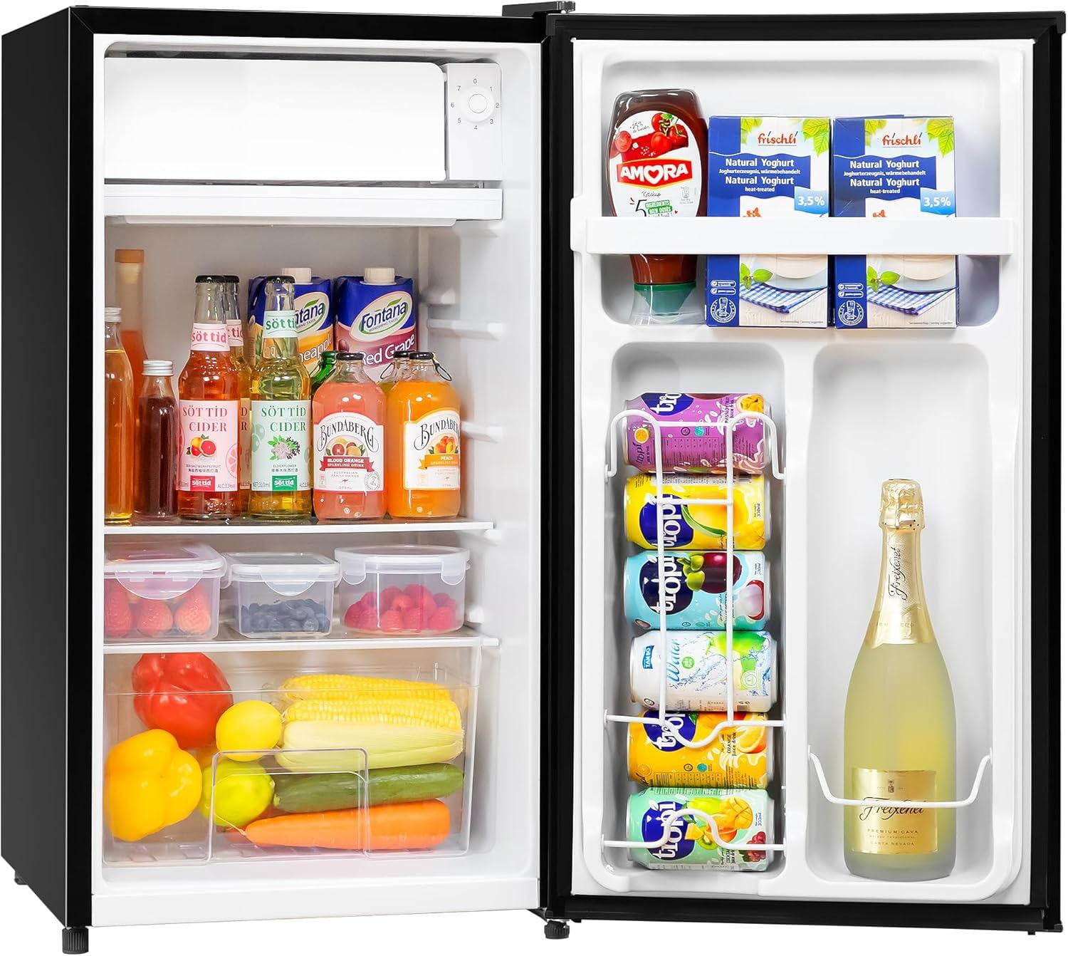 3.2 Cu.Ft Mini Fridge with Freezer, Single Door Mini Fridge, Adjustable ...