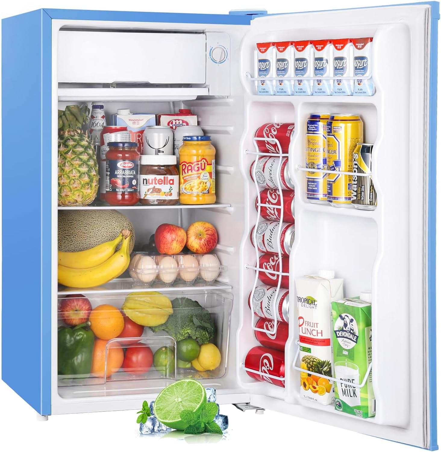 3.2 Cu.Ft Mini Fridge with Freezer, Single Door Mini Fridge, Dorm ...