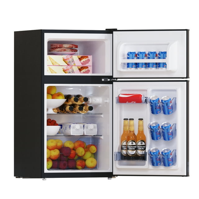 3.2 Cu.Ft Mini Fridge with Freezer, Compact Refrigerator, 7-Level Temp ...
