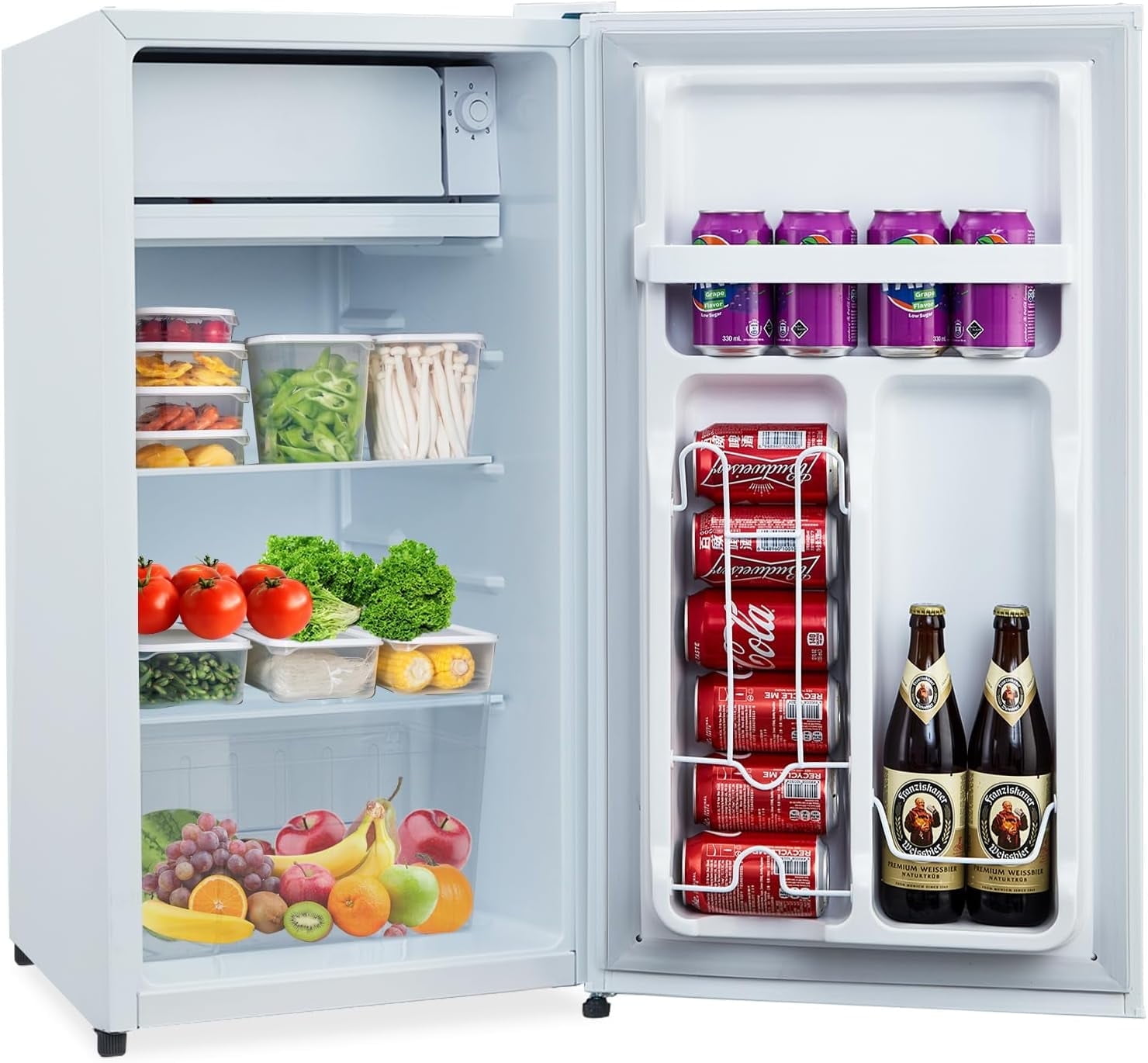 3.2 Cu.Ft Single Door Mini Refrigerator with Freezer, Compact ...