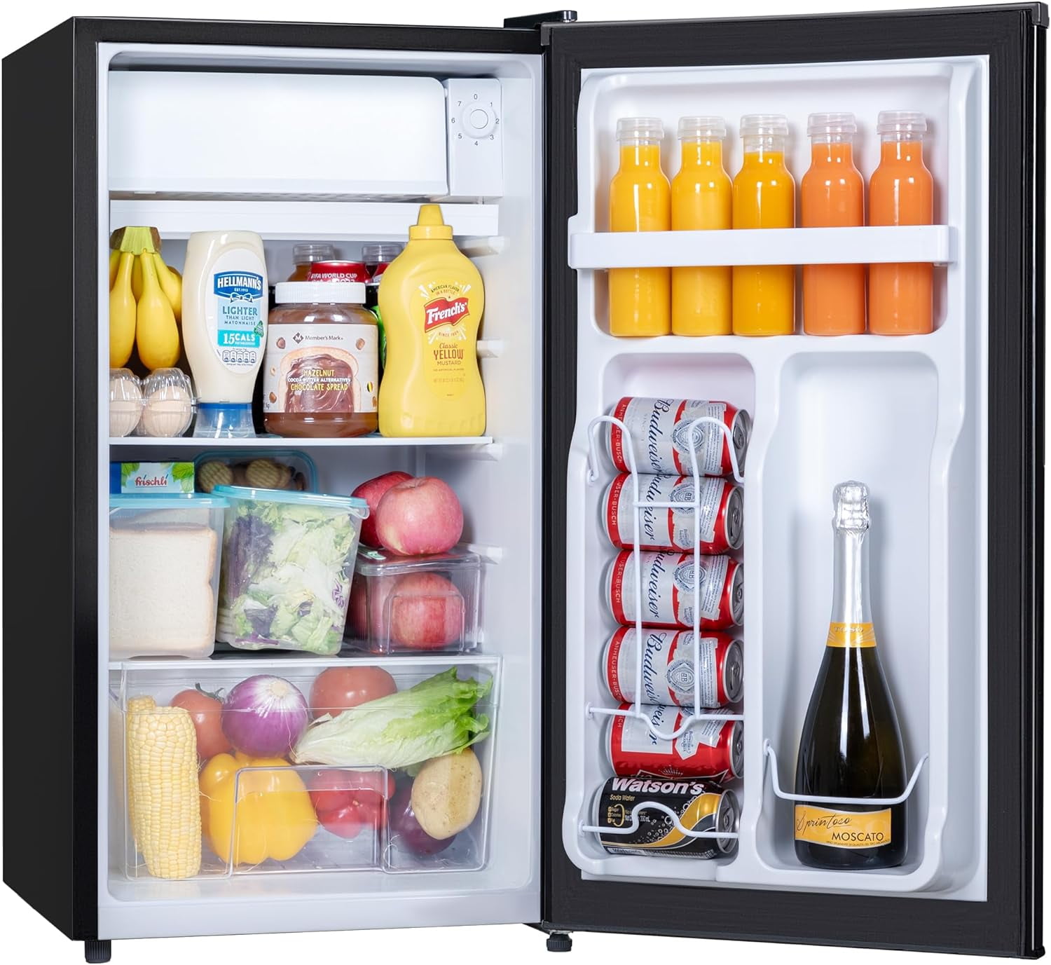 3.2 Cu.Ft Small Fridge with Freezer, Reversible Door Compact ...