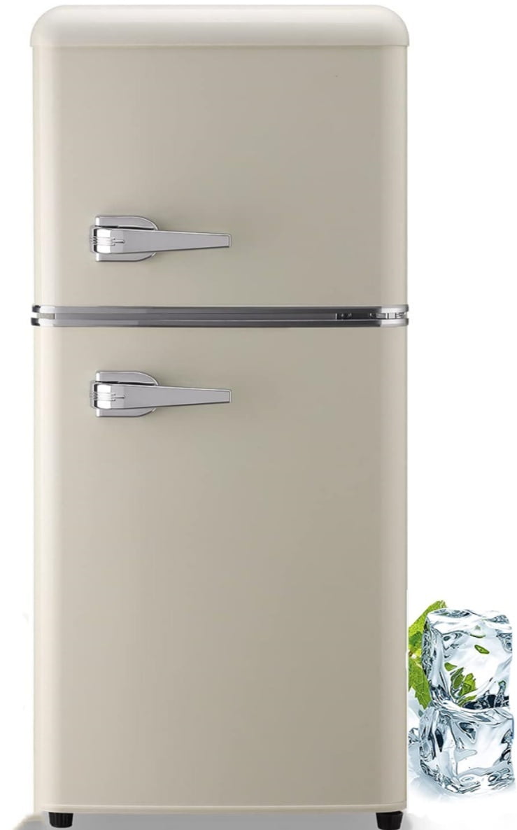 KRIB BLING 3.2 Cu.ft Compact Refrigerators with Freezers, Retro Mini ...